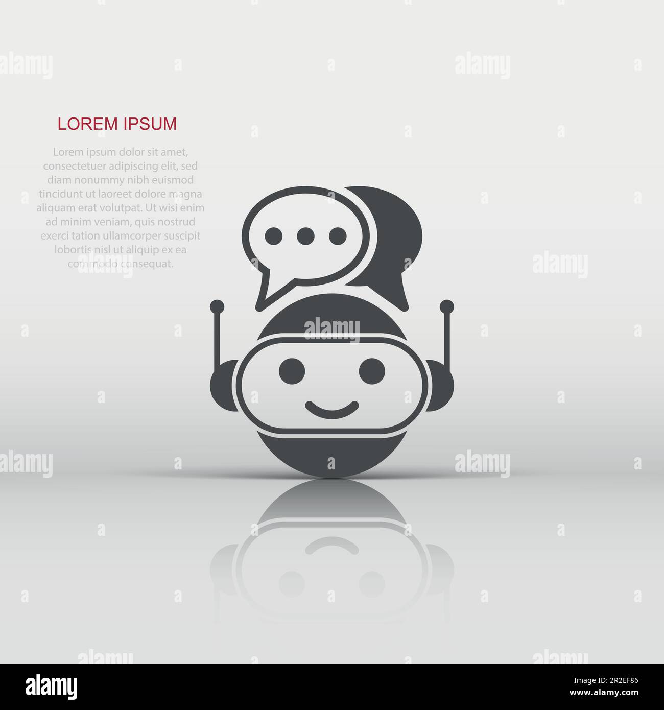 Cute robot chatbot icon in flat style. Bot operator vector illustration on white isolated ...