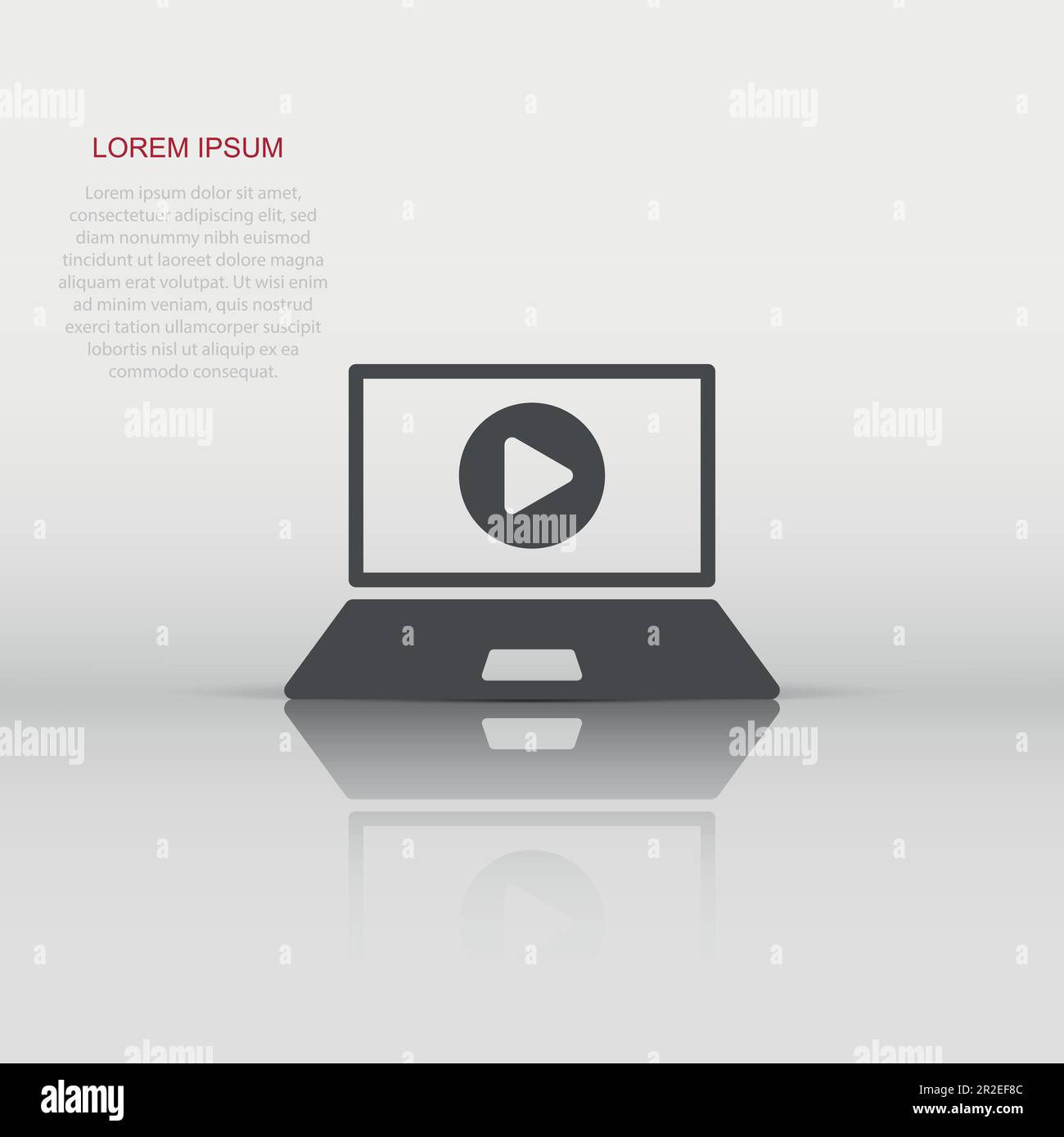 Online training process icon in flat style. Webinar seminar vector ...