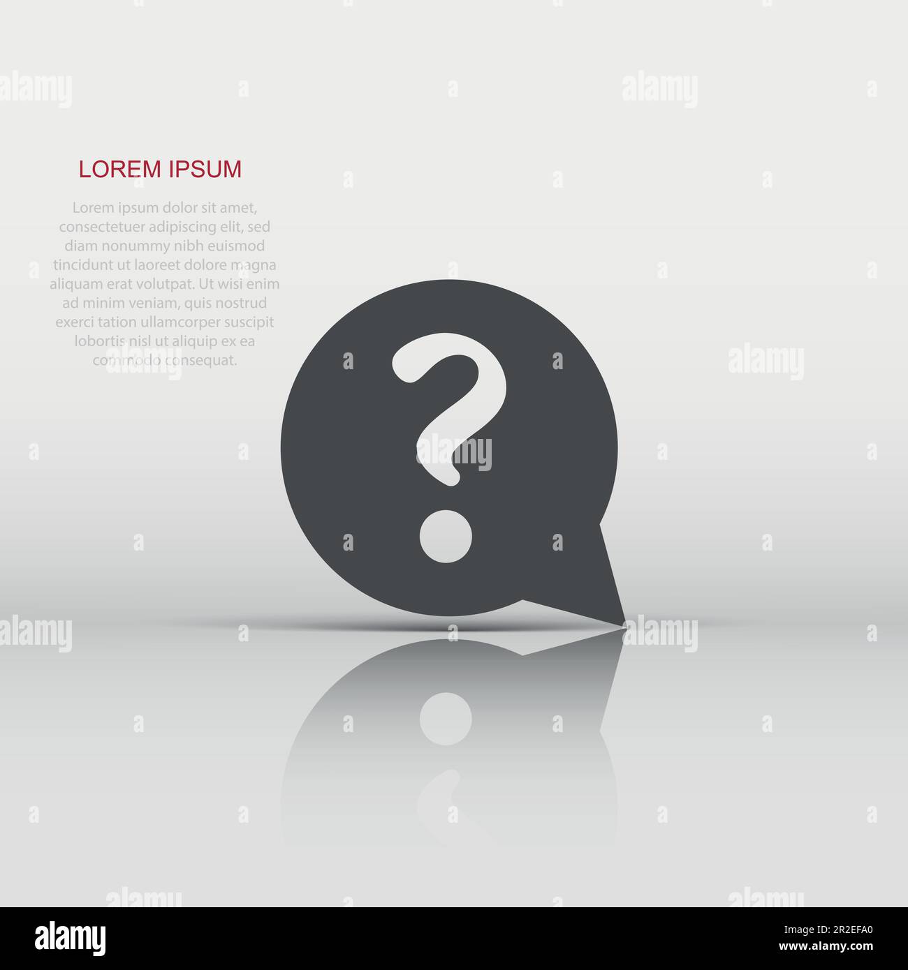 Question mark icon in flat style. Discussion speech bubble vector ...