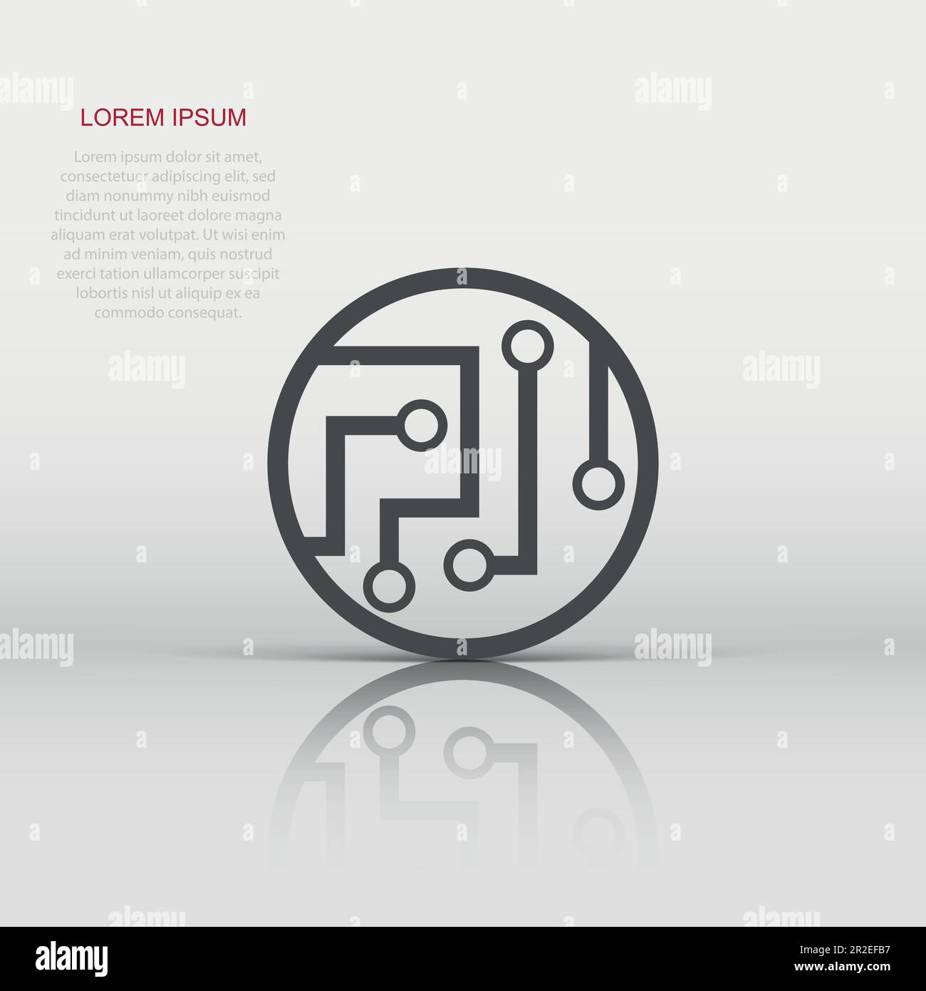 Circuit board icon in flat style. Technology microchip vector illustration on white isolated ...