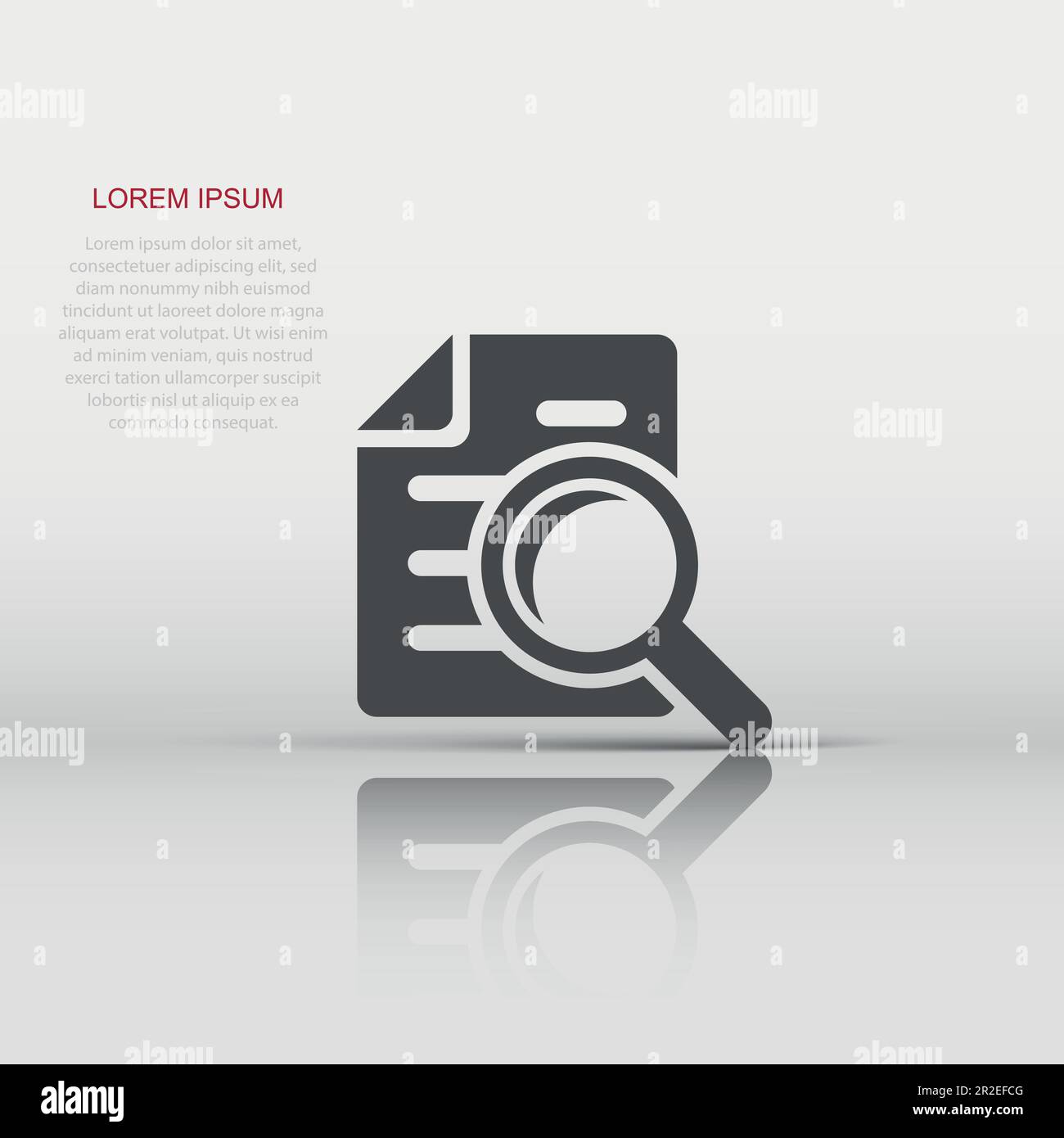 Scrutiny document plan icon in flat style. Review statement vector ...
