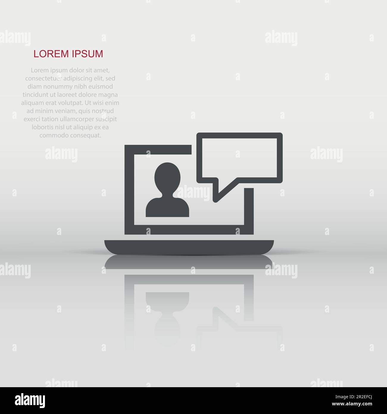 Online training process icon in flat style. Webinar seminar vector ...