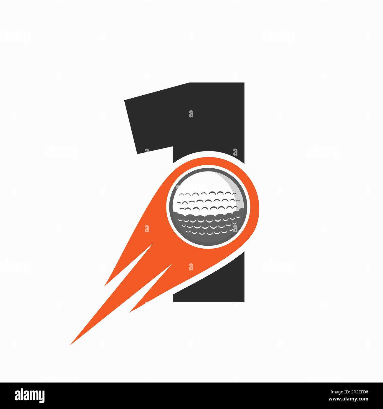 Letter 1 Golf Logo Concept With Moving Golf Ball Icon. Hockey Sports ...