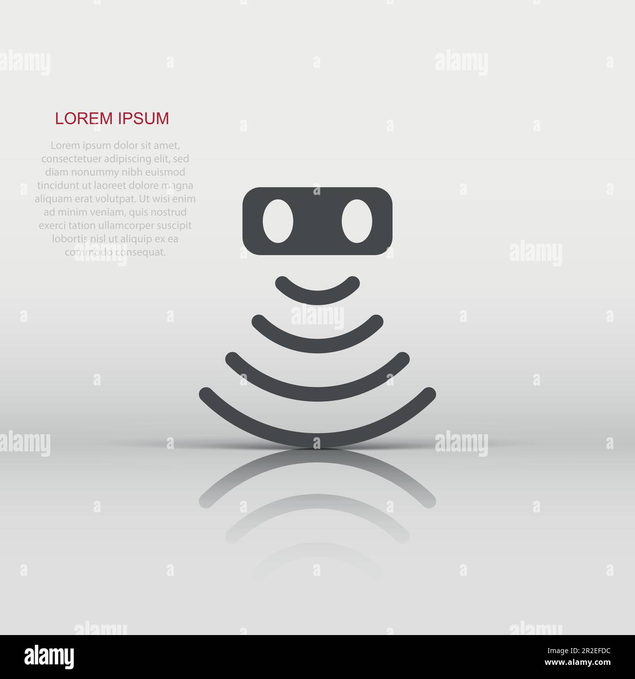 Motion sensor icon in flat style. Sensor waves vector illustration on ...