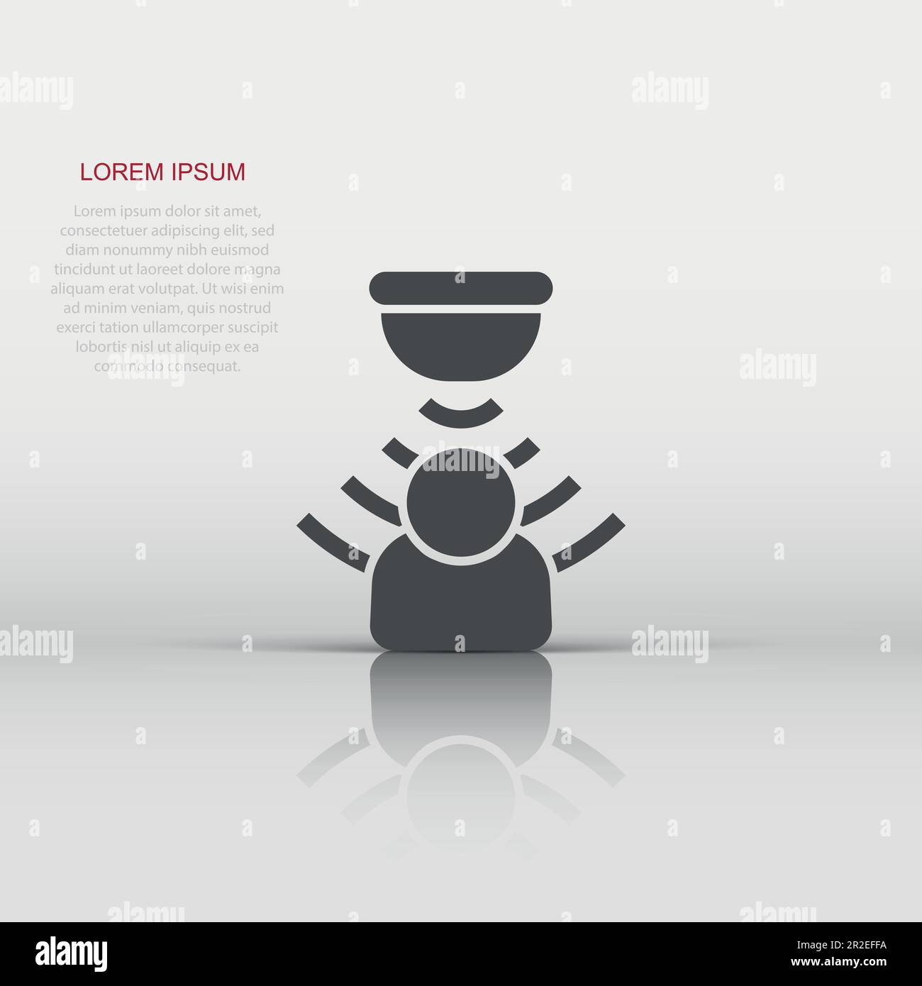 Motion sensor icon in flat style. Sensor waves with man vector ...