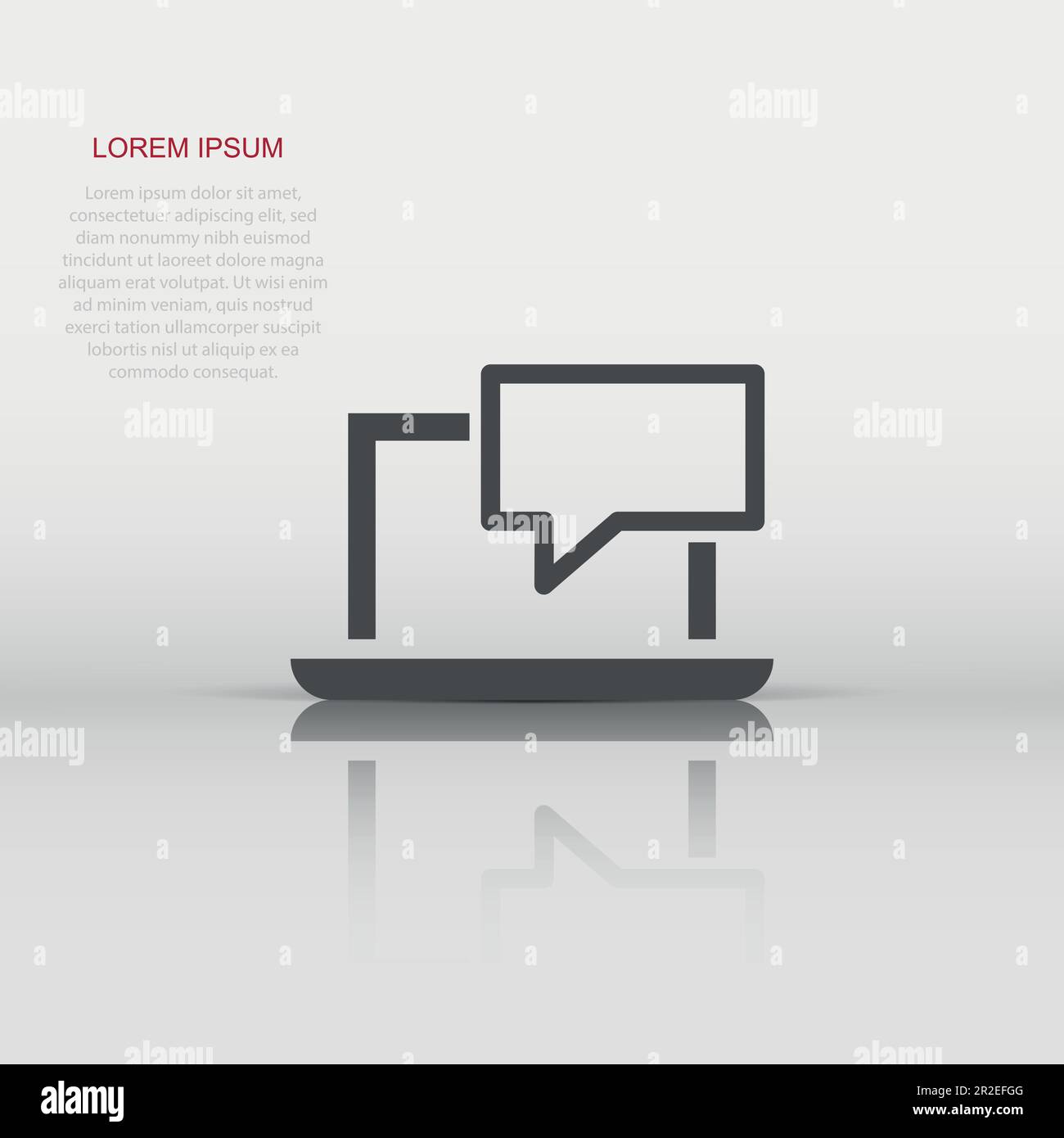 Online training process icon in flat style. Webinar seminar vector ...