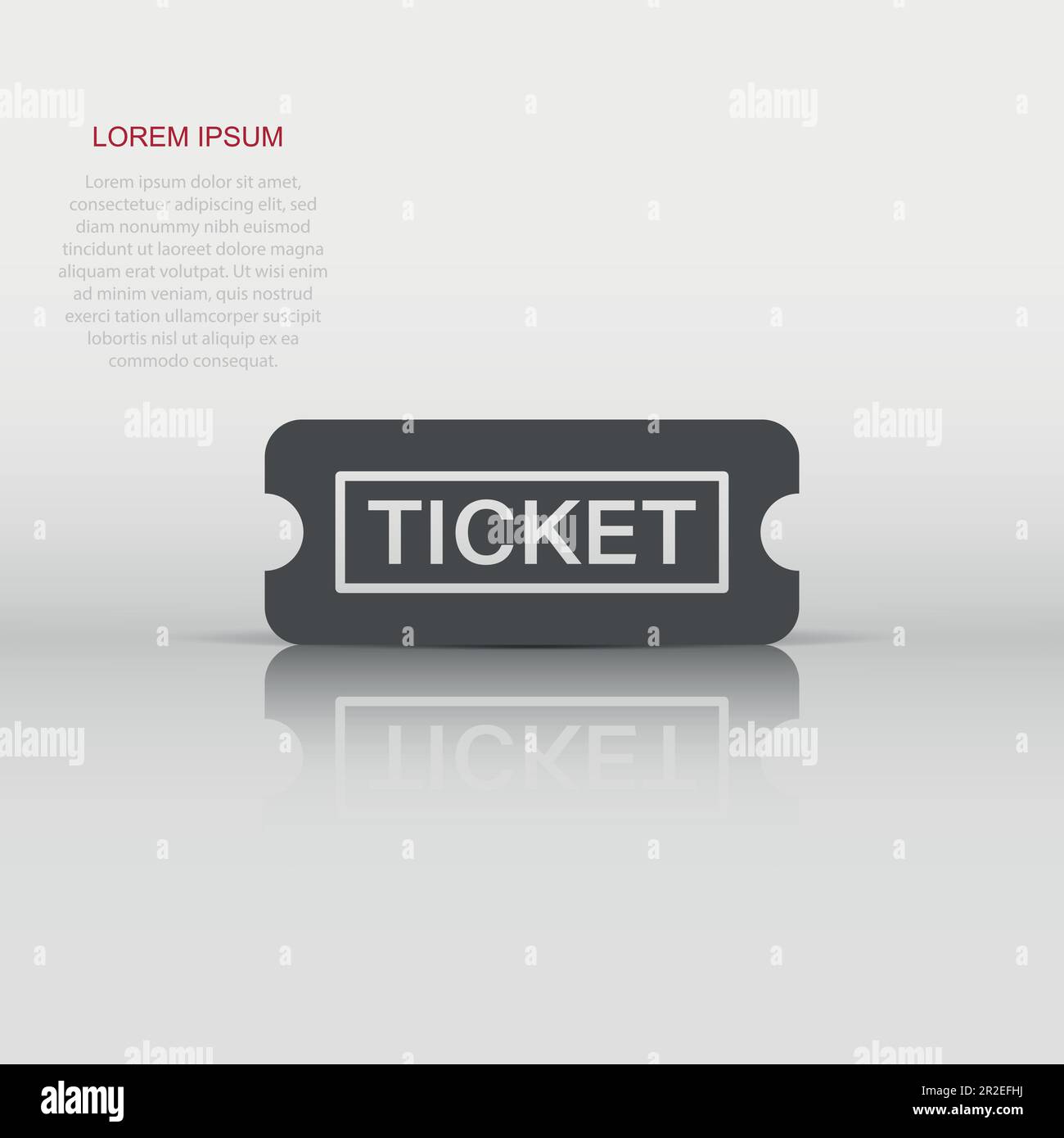 Cinema ticket icon in flat style. Admit one coupon entrance vector ...