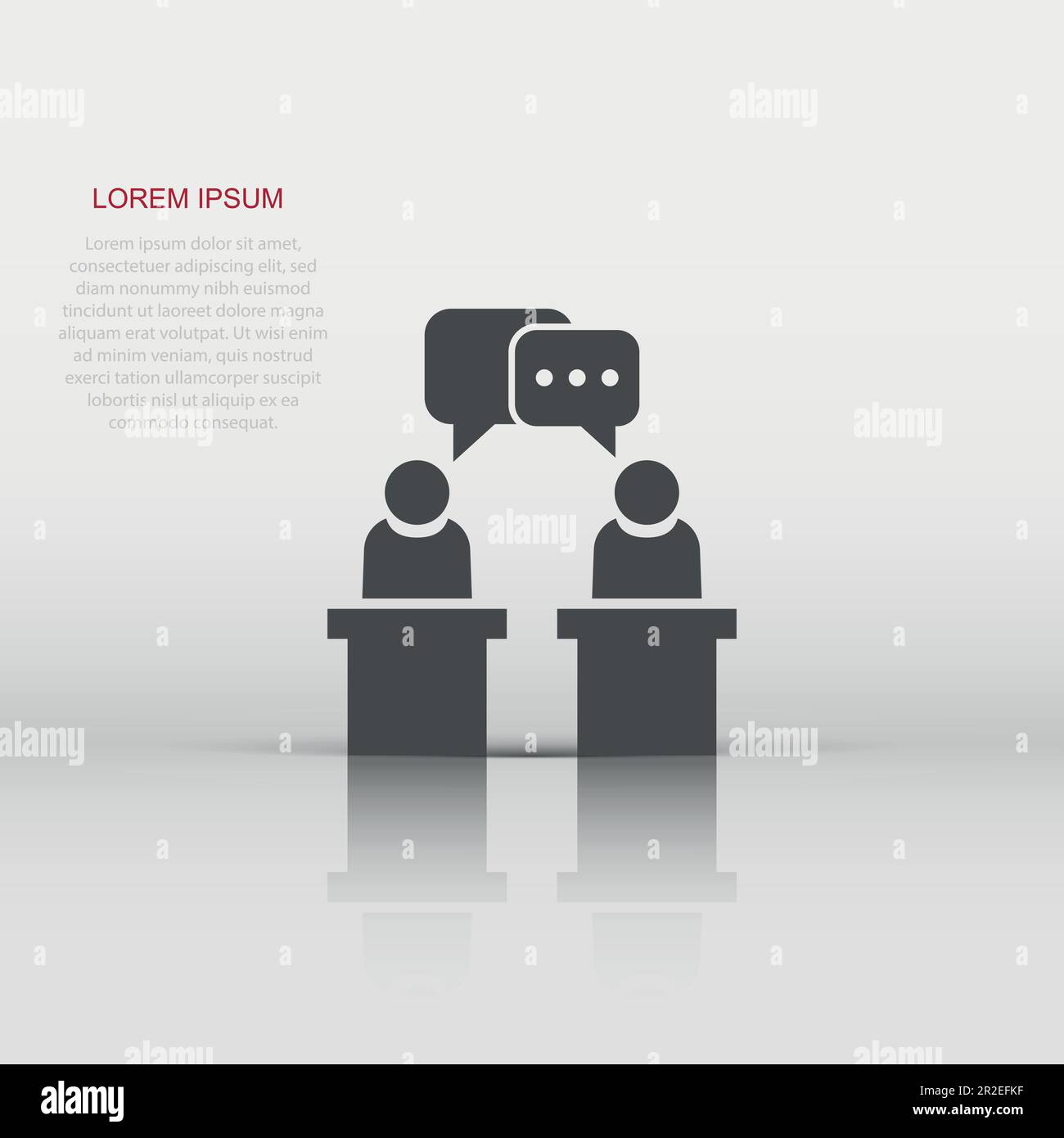 Politic debate icon in flat style. Presidential debates vector ...