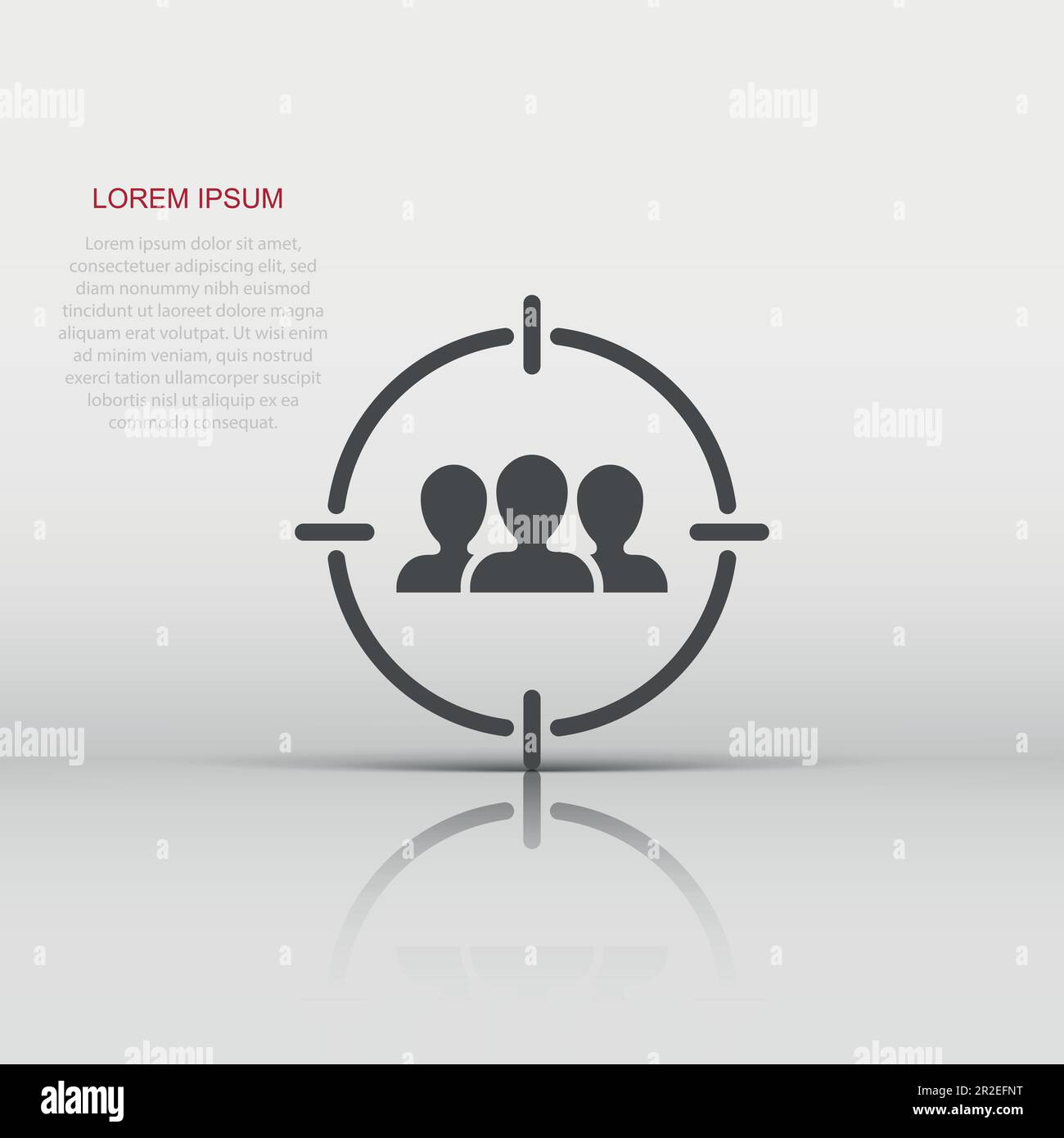 Target audience icon in flat style. Focus on people vector illustration ...