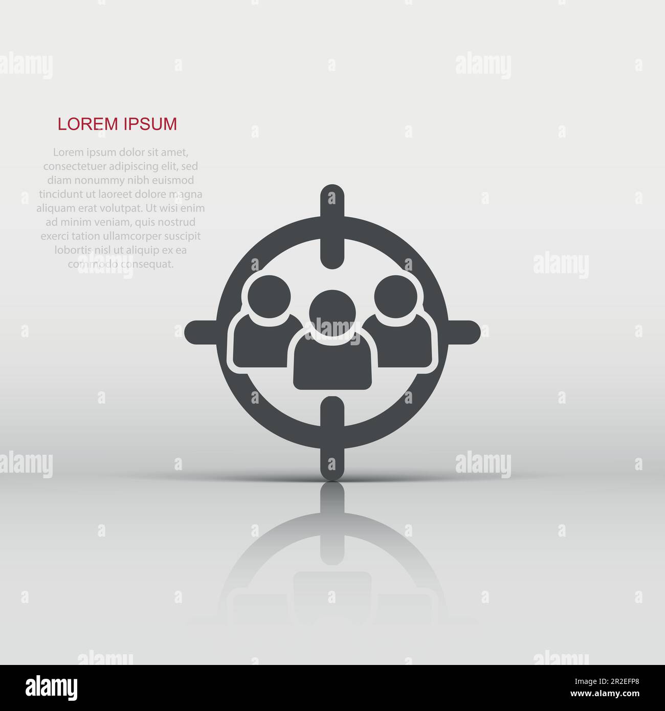 Target audience icon in flat style. Focus on people vector illustration ...