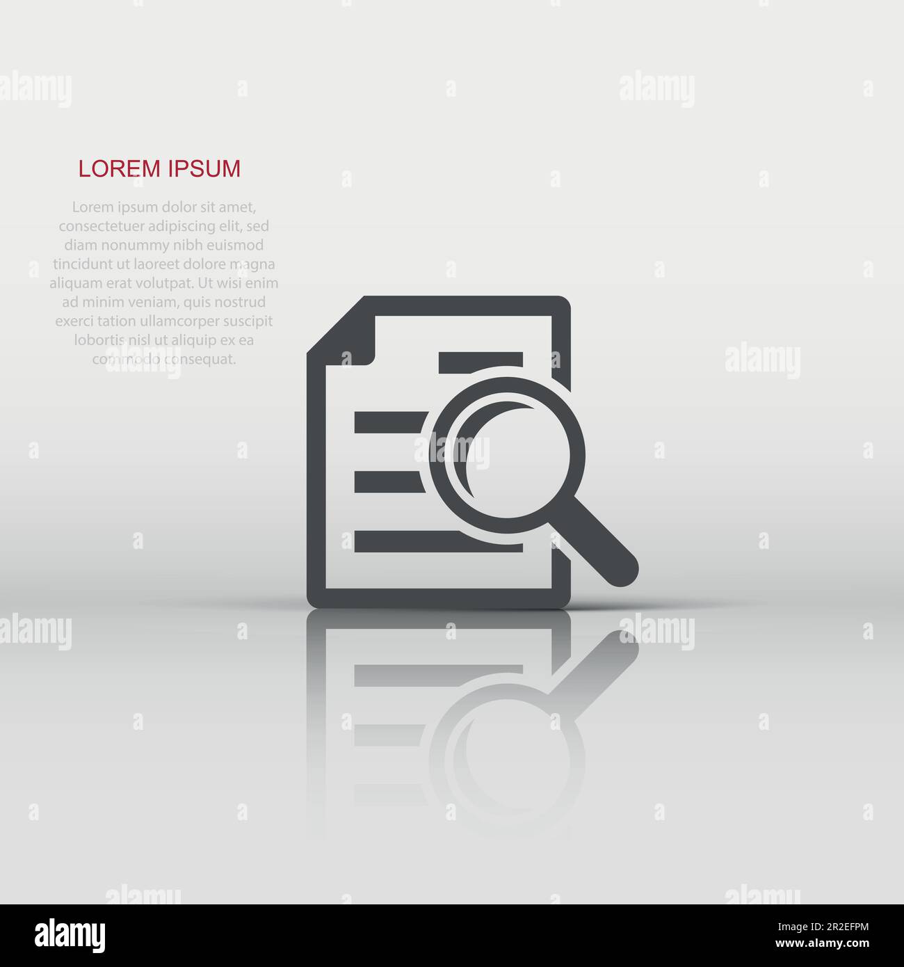 Scrutiny document plan icon in flat style. Review statement vector ...