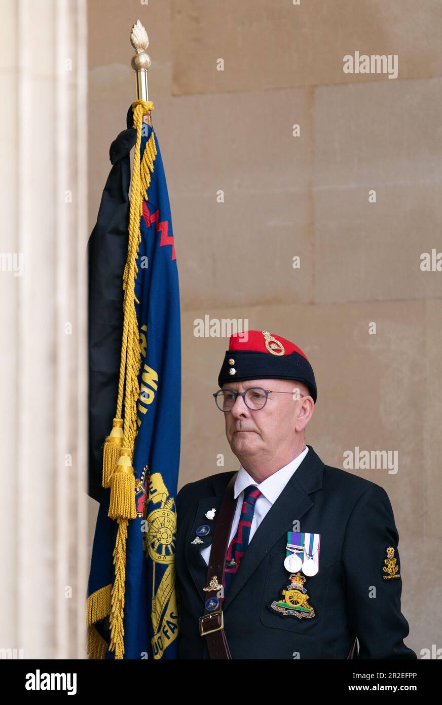Members of the Royal Artillery Association attend the funeral of D-Day ...
