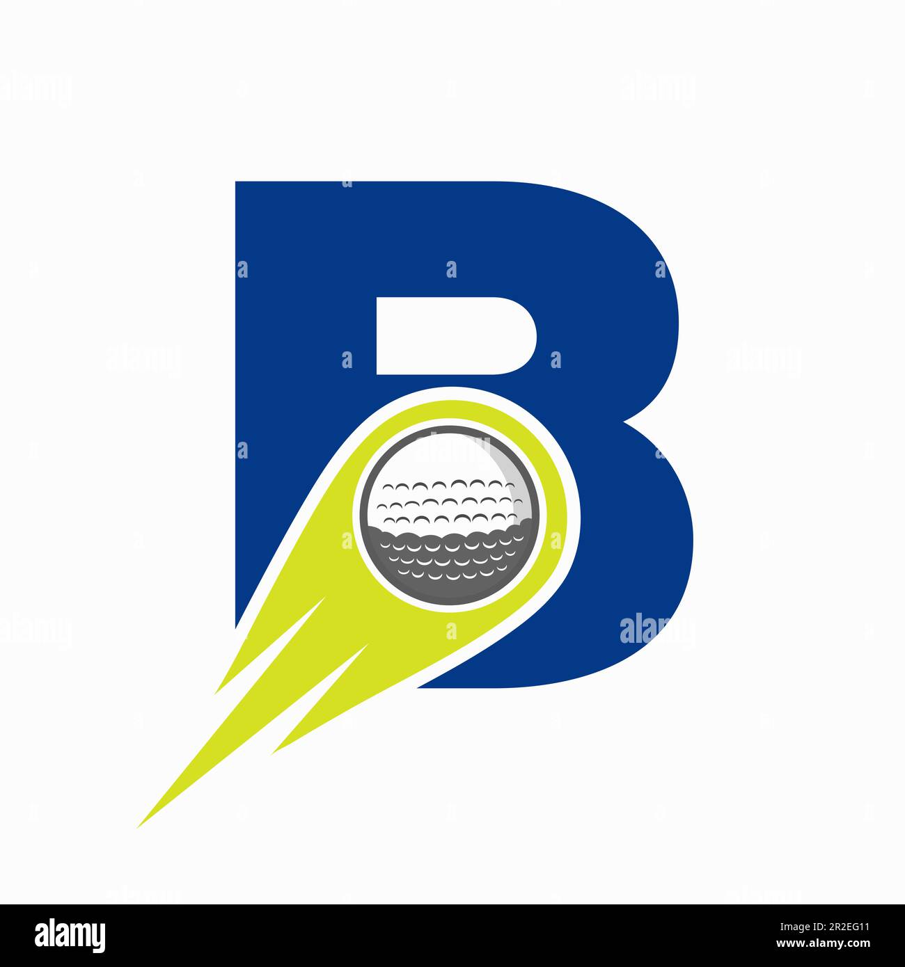 Letter B Golf Logo Concept With Moving Golf Ball Icon. Hockey Sports ...