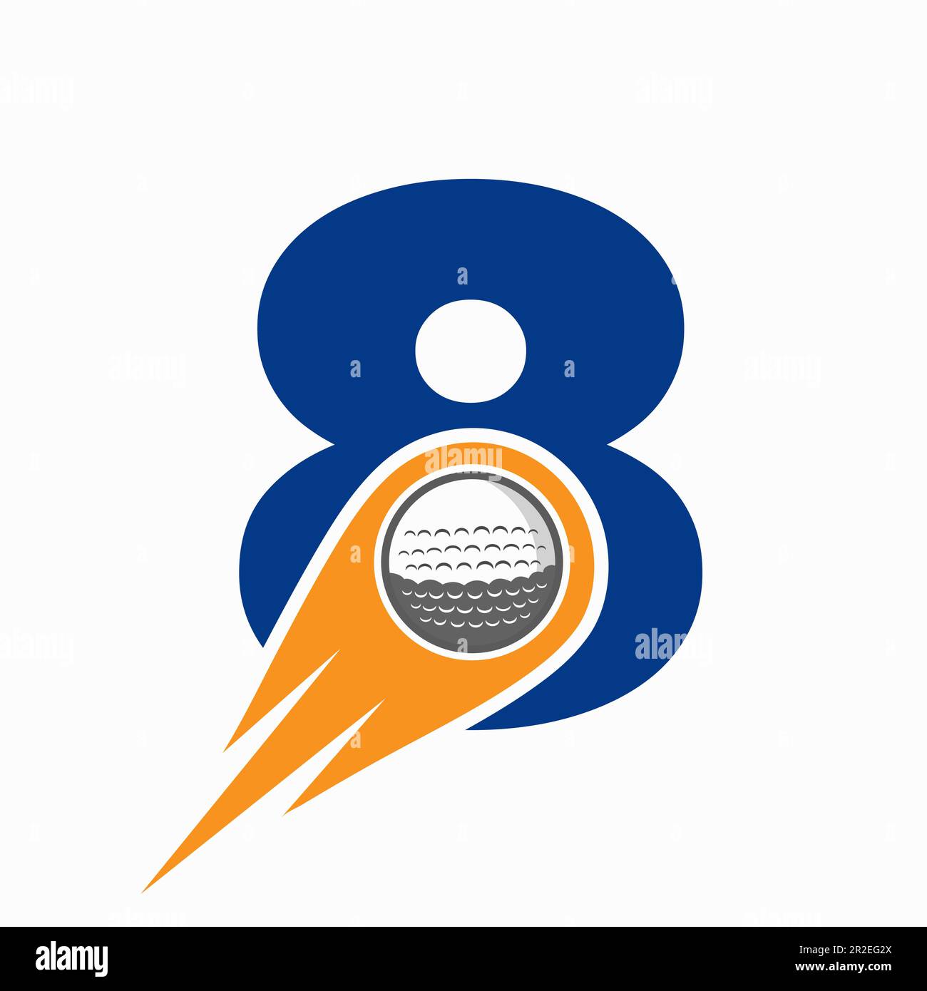Letter 8 Golf Logo Concept With Moving Golf Ball Icon. Hockey Sports ...
