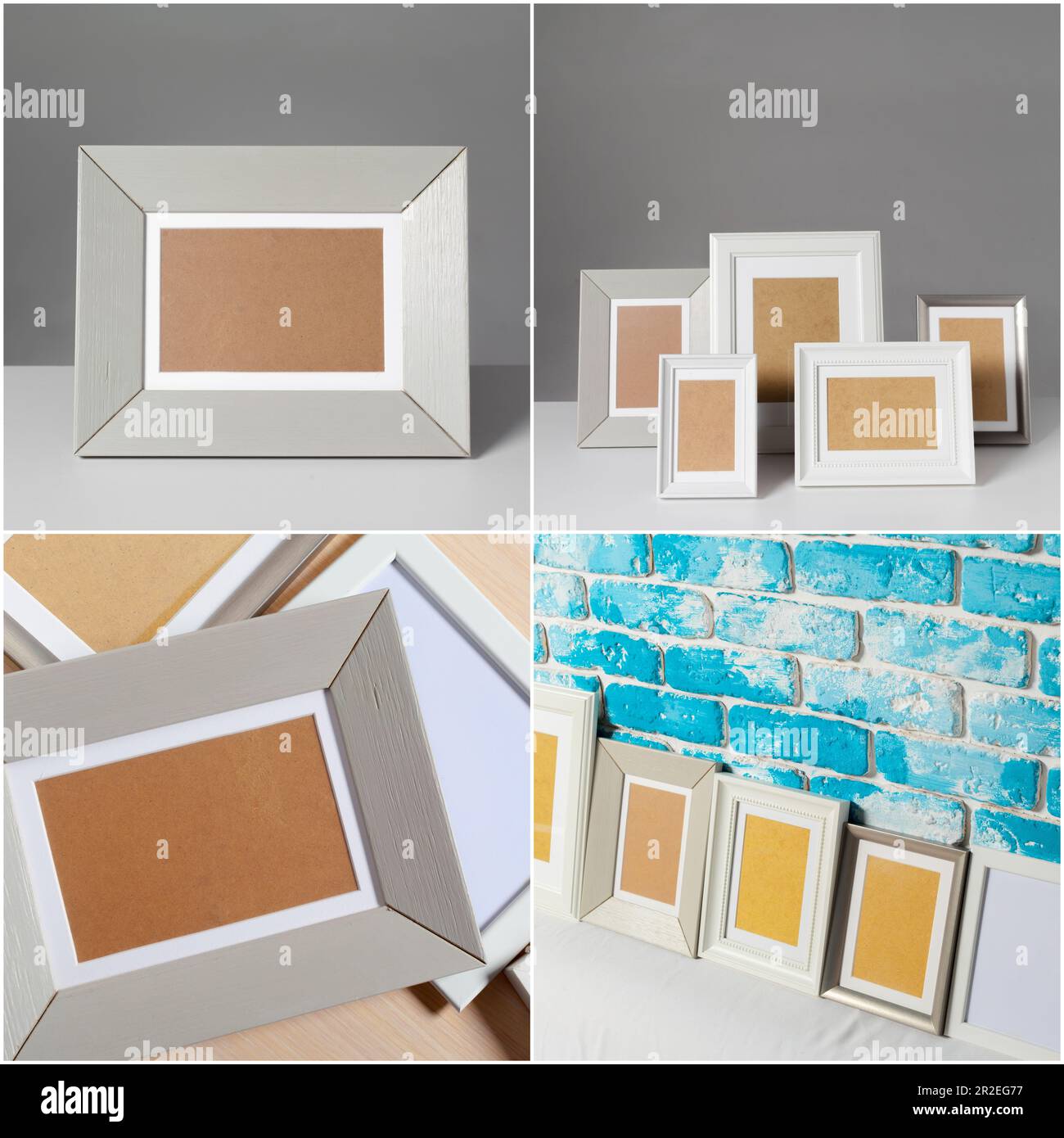 Blank photo frame on the table Stock Photo - Alamy