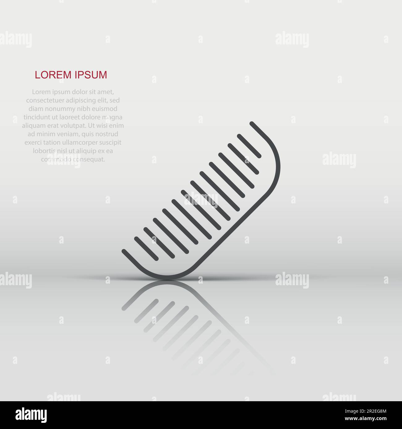 Hair brush icon in flat style. Comb accessory vector illustration on ...