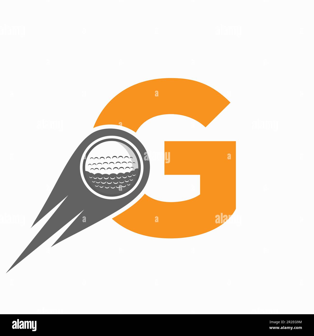 Letter G Golf Logo Concept With Moving Golf Ball Icon. Hockey Sports ...