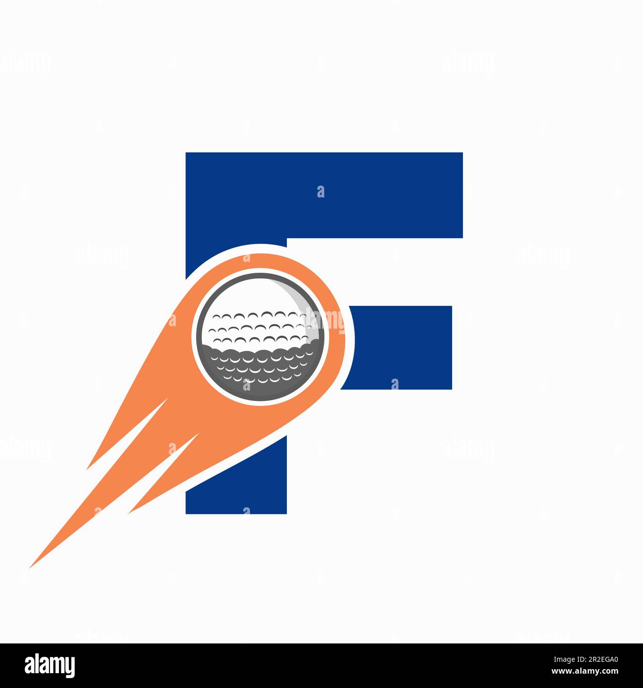 Letter F Golf Logo Concept With Moving Golf Ball Icon. Hockey Sports ...