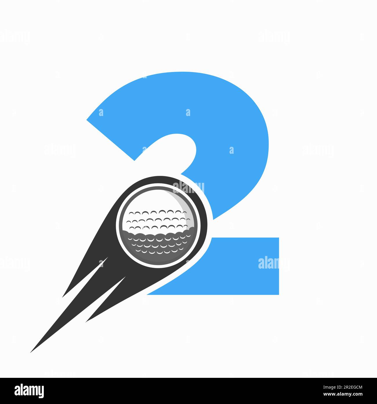 Letter 2 Golf Logo Concept With Moving Golf Ball Icon. Hockey Sports ...