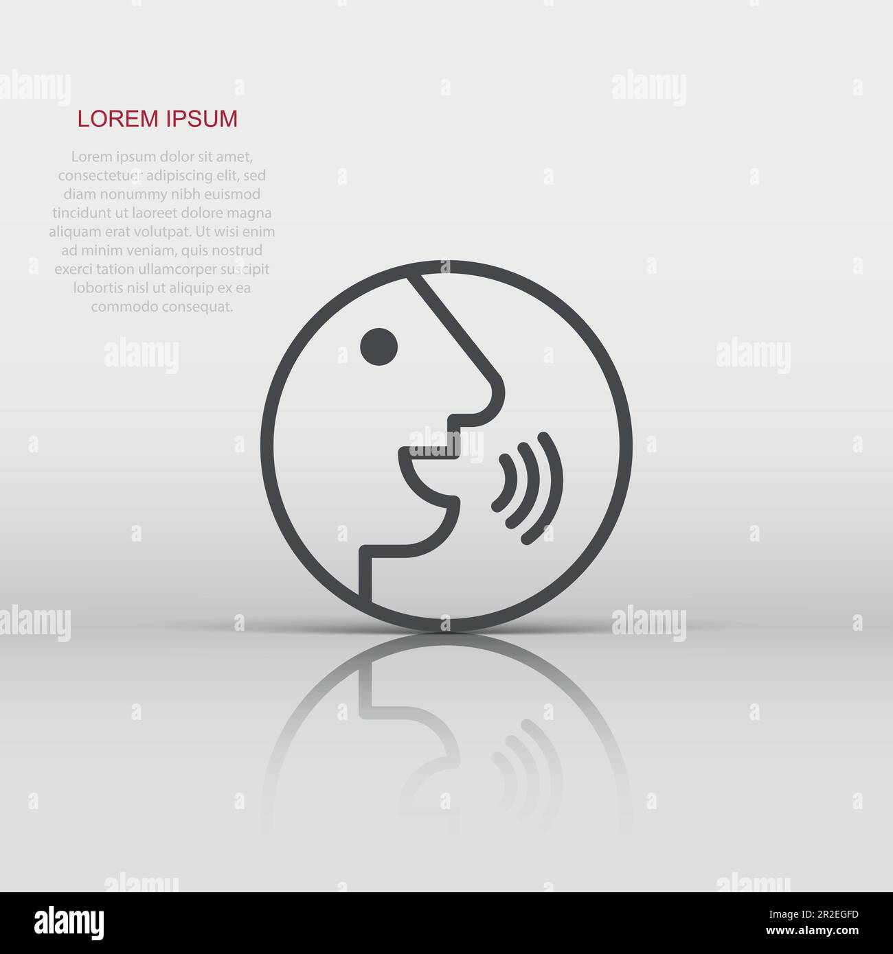 Voice Command With Sound Waves Icon In Flat Style Speak Control Vector