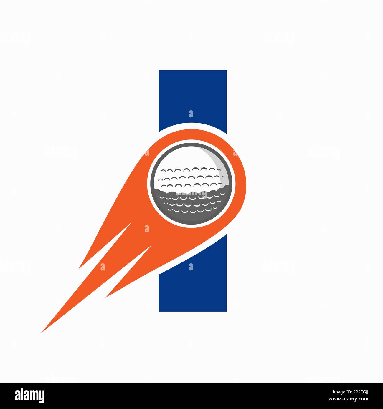 Letter I Golf Logo Concept With Moving Golf Ball Icon. Hockey Sports ...