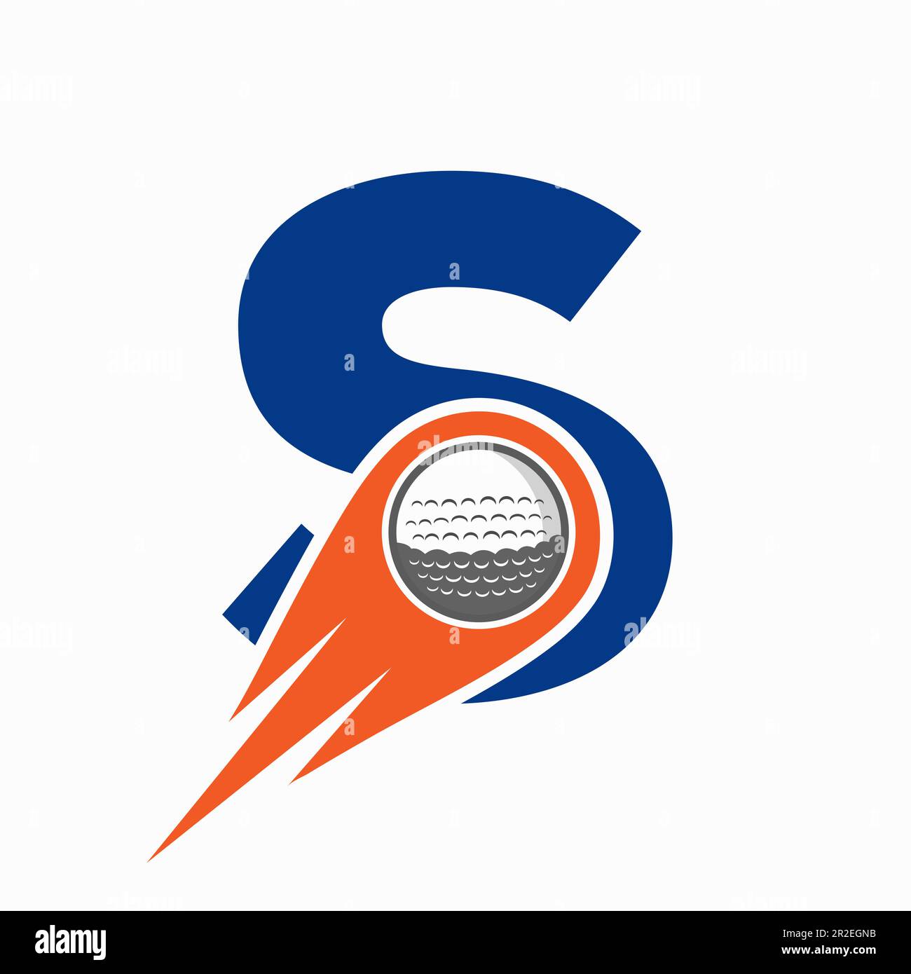 Letter S Golf Logo Concept With Moving Golf Ball Icon. Hockey Sports ...