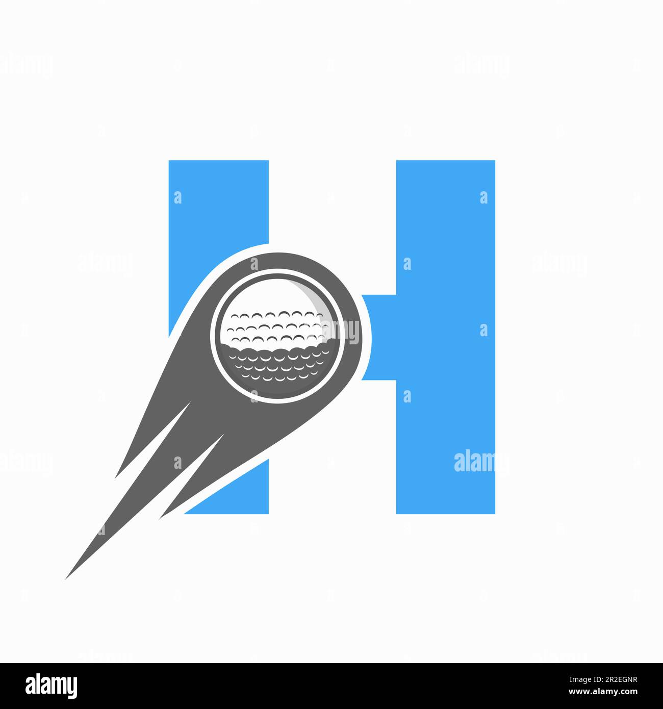 Letter H Golf Logo Concept With Moving Golf Ball Icon. Hockey Sports ...