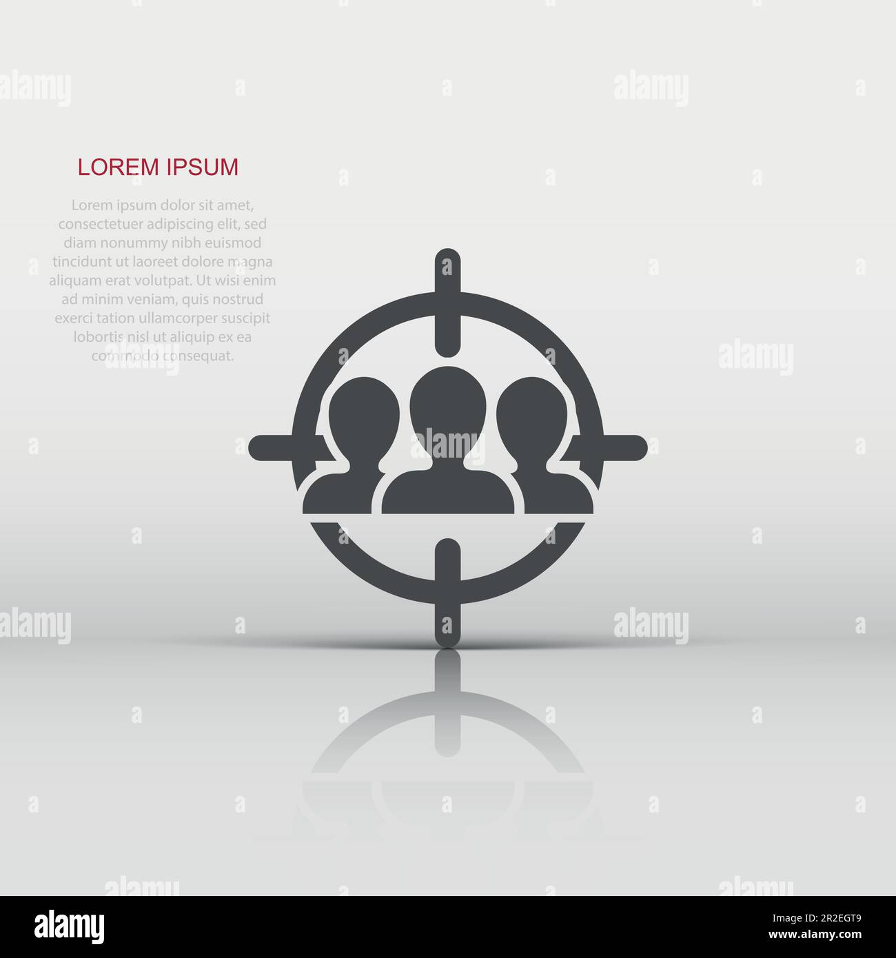 Target audience icon in flat style. Focus on people vector illustration ...