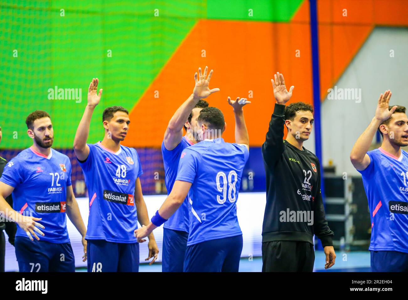 The 2023 men's African Handball confederation match between Al Ahly and ...