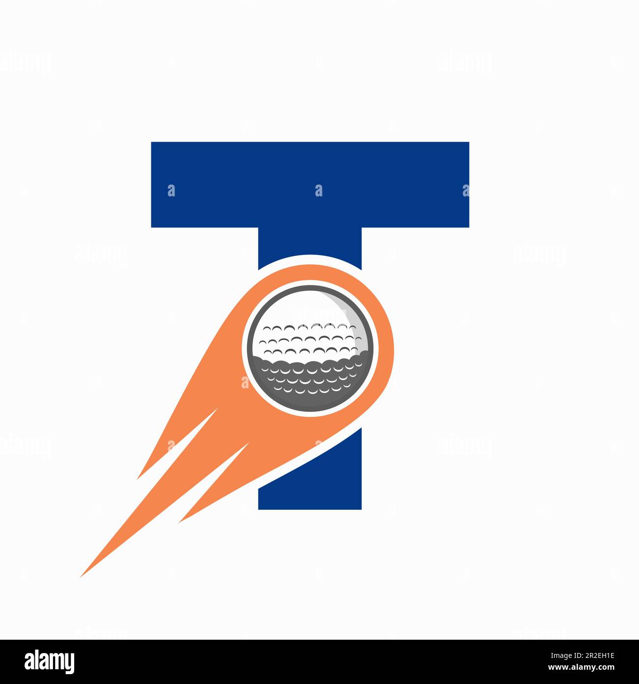 Letter T Golf Logo Concept With Moving Golf Ball Icon. Hockey Sports ...