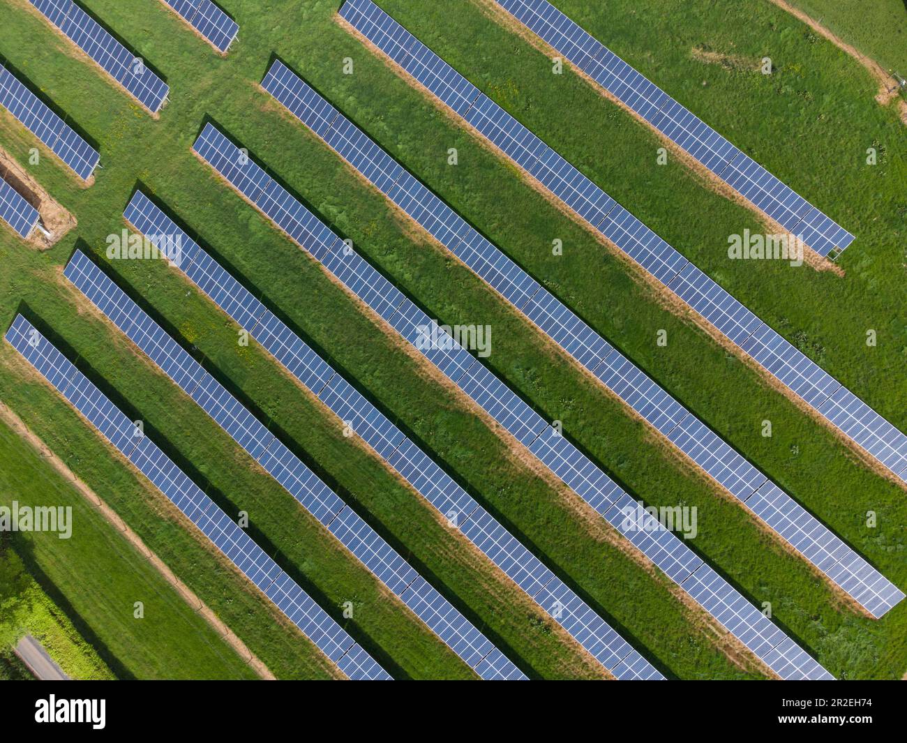 Solar Electric Farm on the A361 west of Tiverton Devon Stock Photo - Alamy