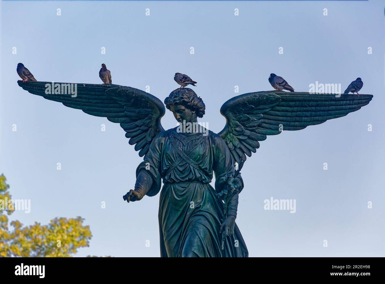Angel of the Waters, atop Bethesda Fountain in NYC’s Central Park, was ...