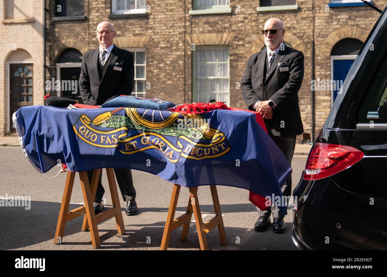 The coffin of D-Day veteran Joe Cattini outside St Edmund's Church in ...