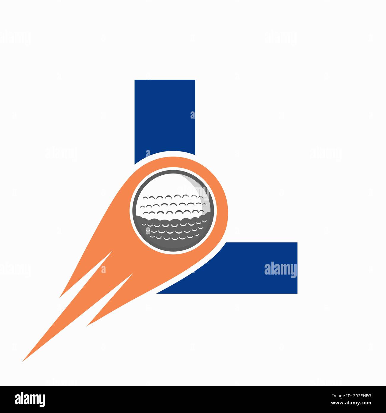 Letter L Golf Logo Concept With Moving Golf Ball Icon. Hockey Sports ...