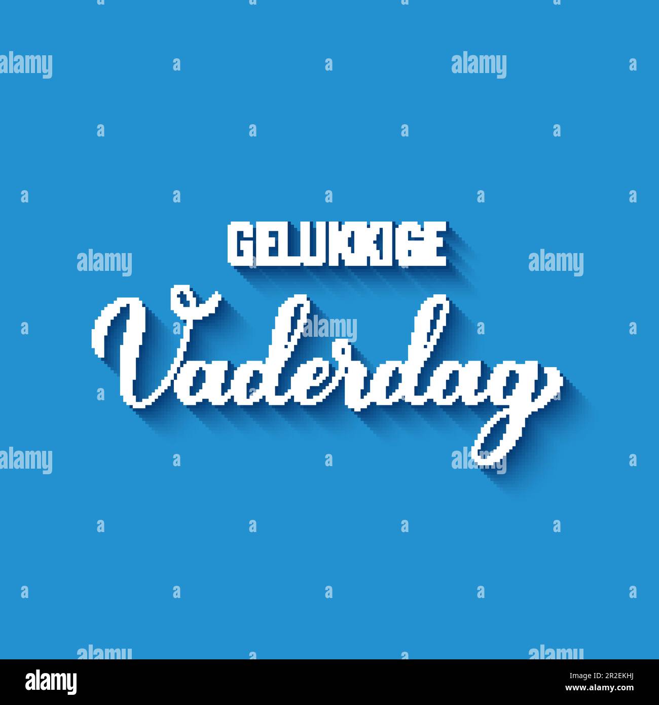 Fijne Vaderdag calligraphy hand lettering in blue background. Happy ...