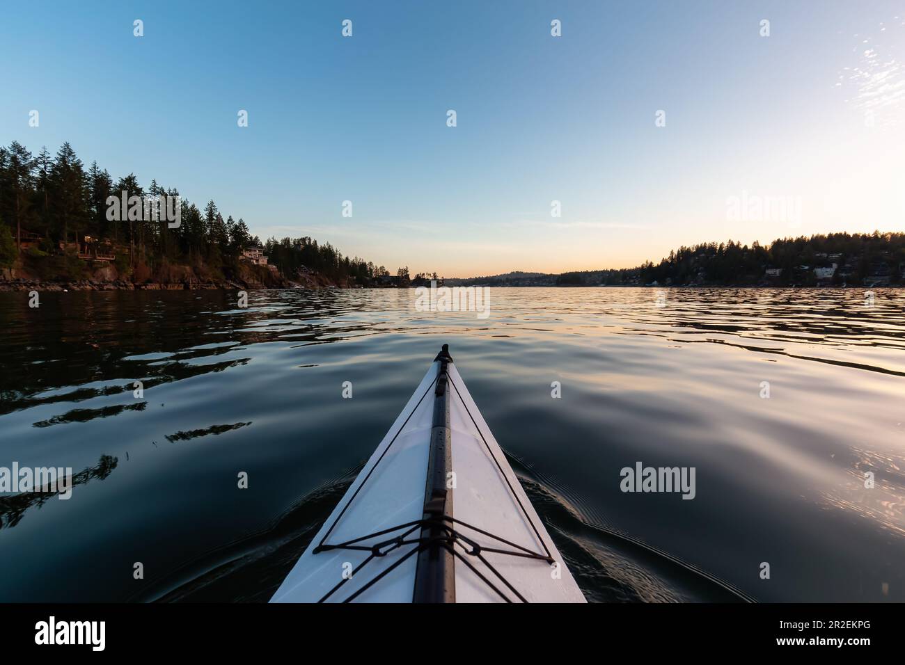 Kayaking in Indian Arm near Belcarra, Vancouver, BC, Canada Stock Photo ...