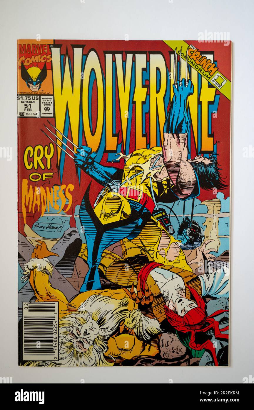 Calgary, Alberta - May 17, 2023: Covers of vintage Marvel Wolverine ...