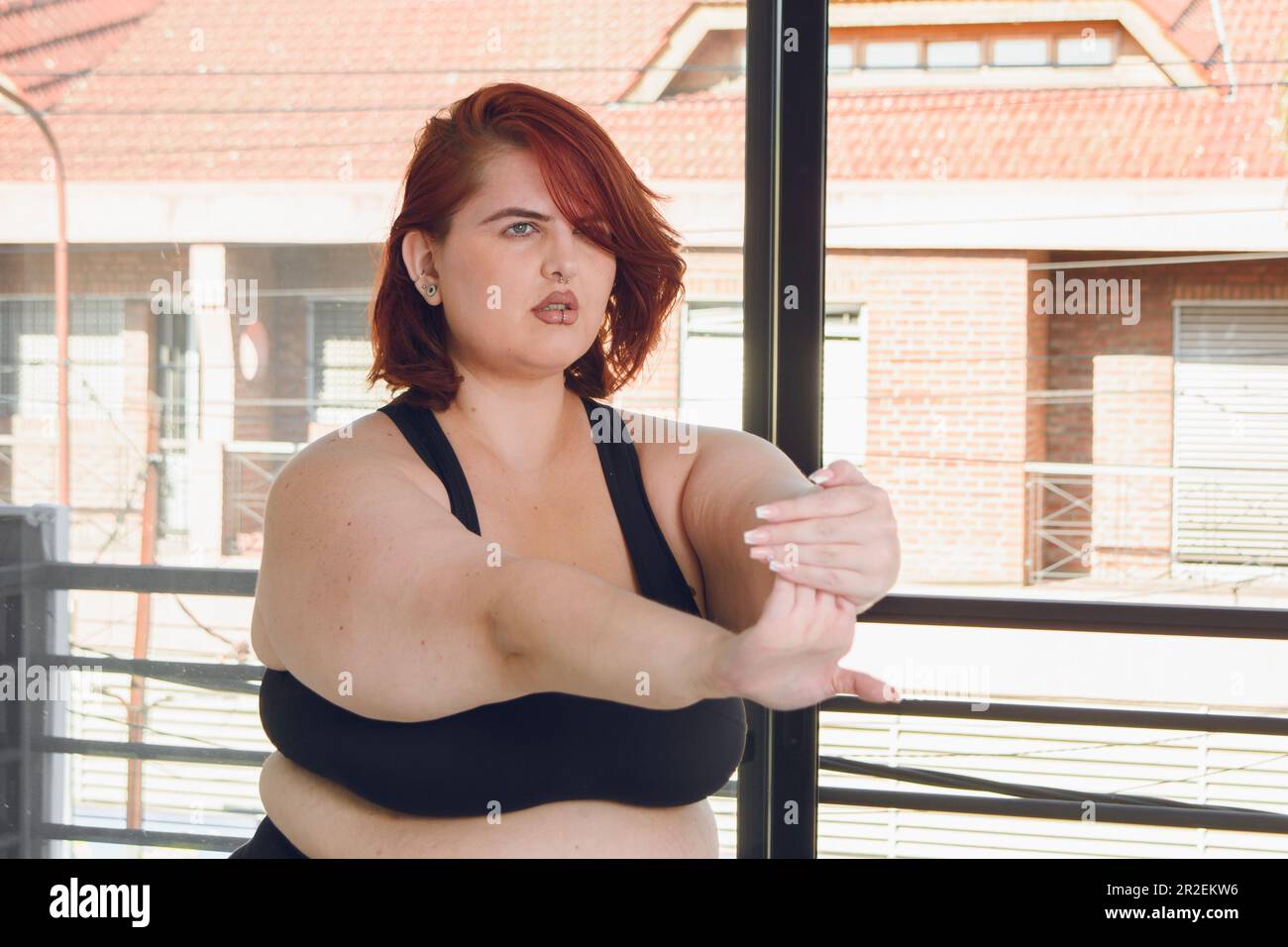 Young Latin Plus Size Woman And Argentinian Ethnicity Indoors Wear
