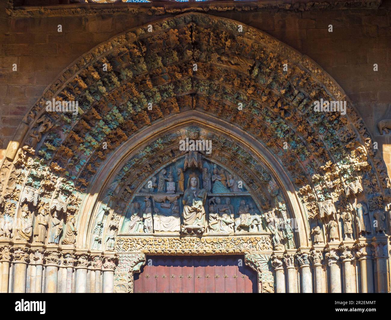 Medieval façades in the town of Laguardia in La Rioja, Spain Stock ...
