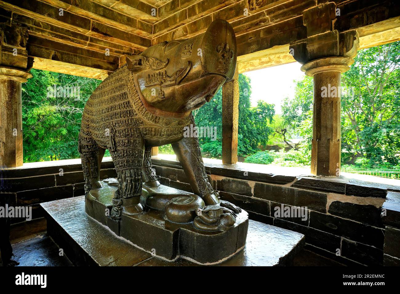 Sandstone image of Varaha {boar) incarnation of Hindu God Vishnu in ...