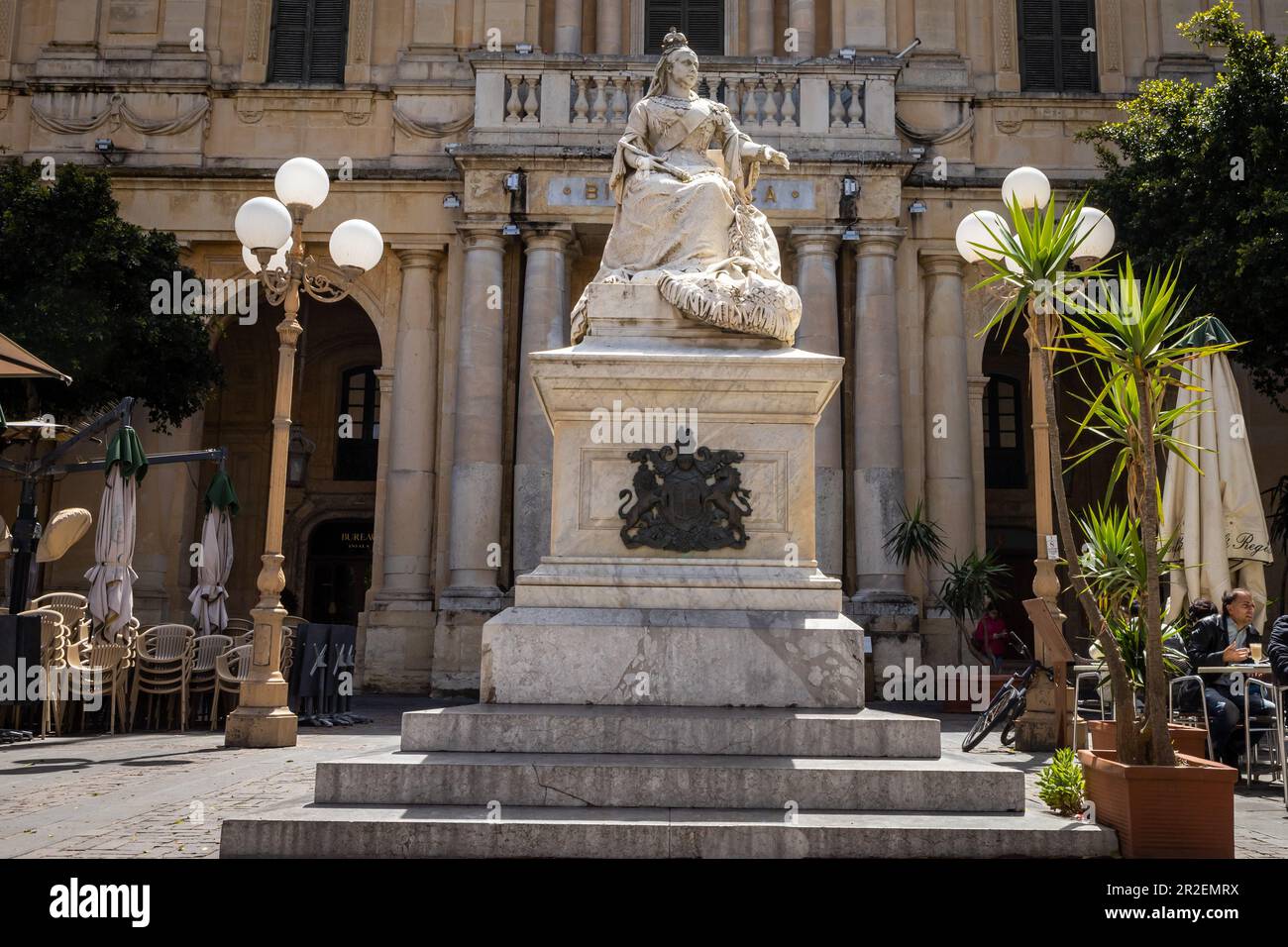 Valletta, Malta - April 16, 2023: A statue of Queen Victoria in front ...