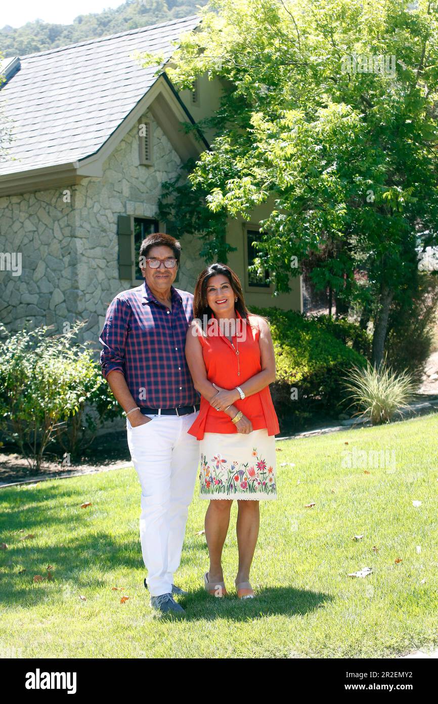 Atulya Sarin (l to r) and Seema Sarin stand together for a portrait ...