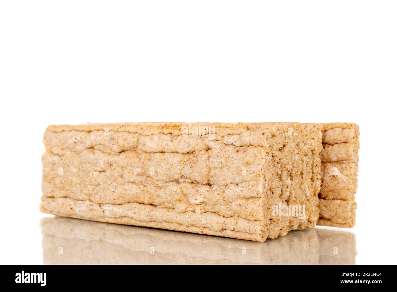 Several rye crispbreads, macro, isolated on white background Stock ...