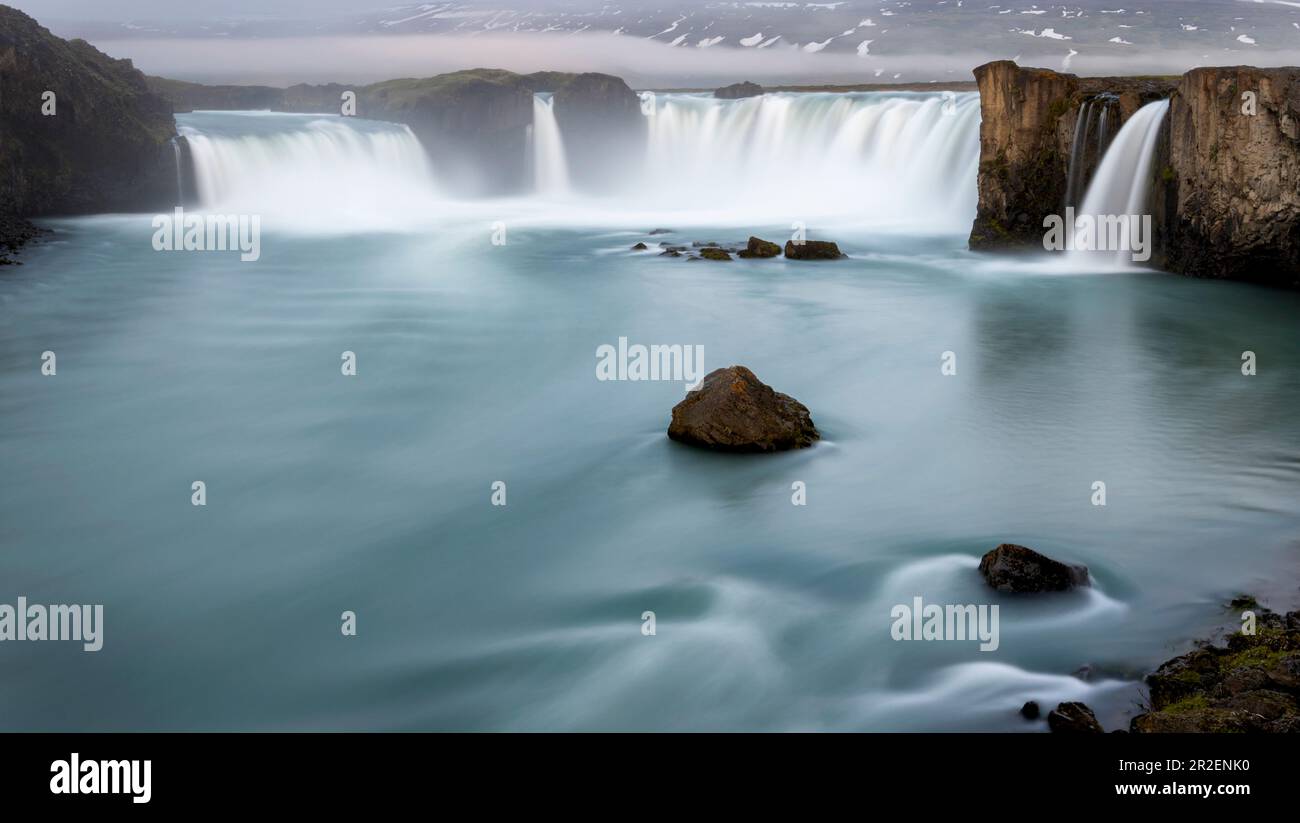 Long exposure of Goðafoss waterfall, Fosshol, Iceland Stock Photo - Alamy