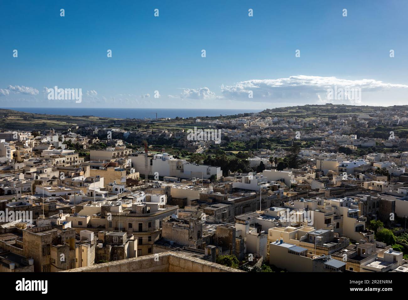 Rabat, Gozo, Malta - April 18, 2023: View from fortification walls at ...