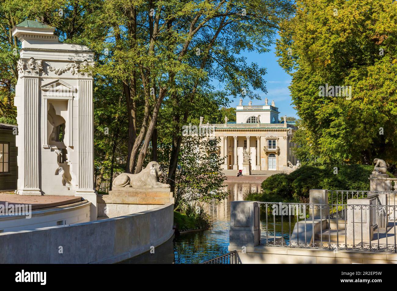 Royal garden in Warsaw, called Lazienki Krolewskie, Palace on the Water ...
