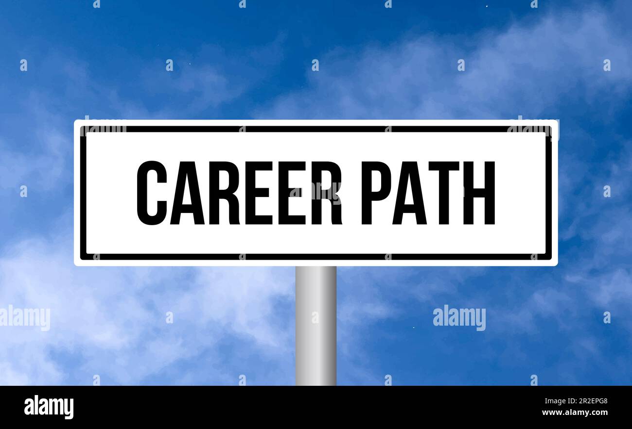 Career path road sign on cloudy sky background Stock Photo - Alamy