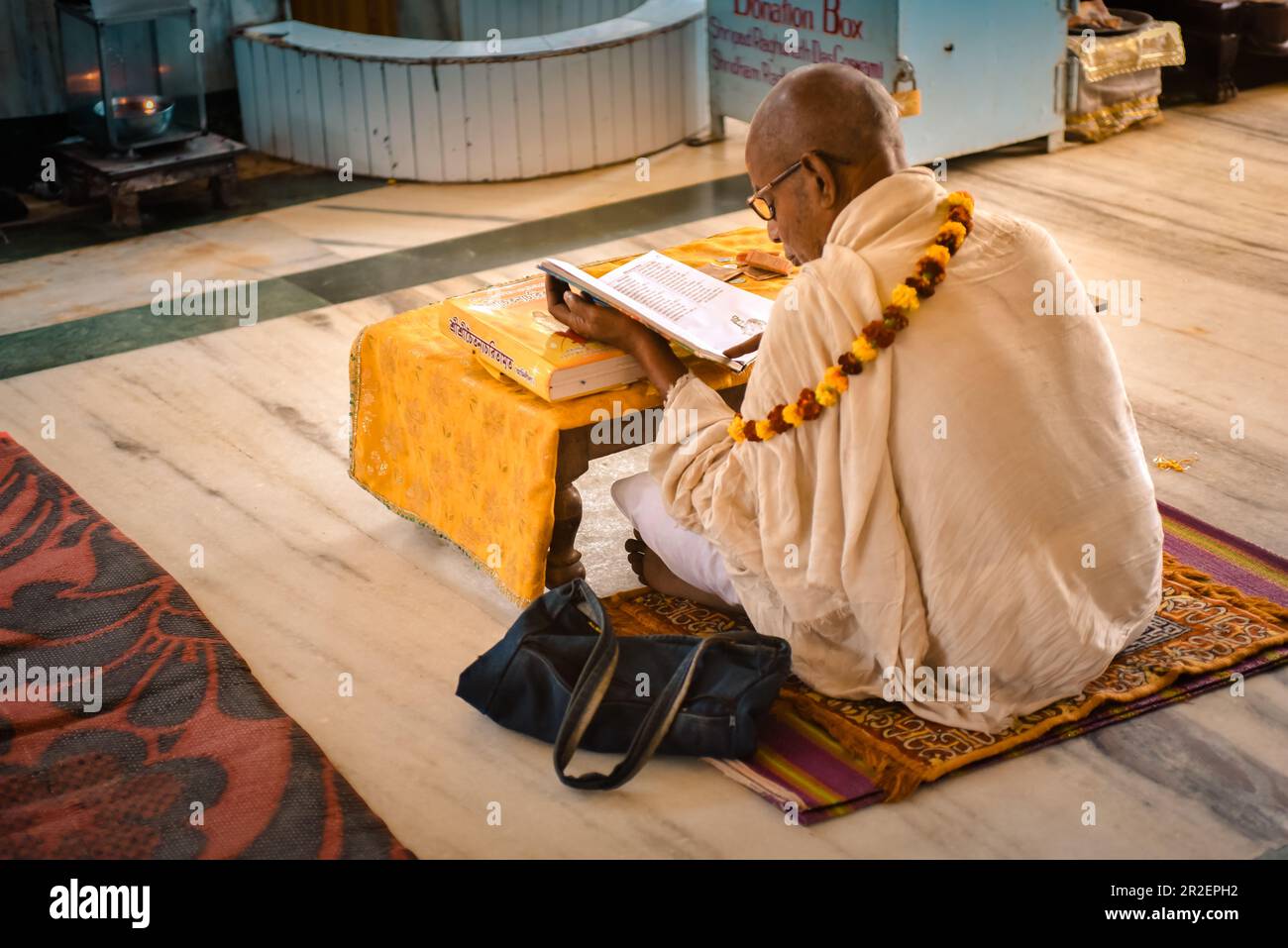 2019, Radhakund, Vrindavan, Uttar Pradesh, India, Brahmin while ...