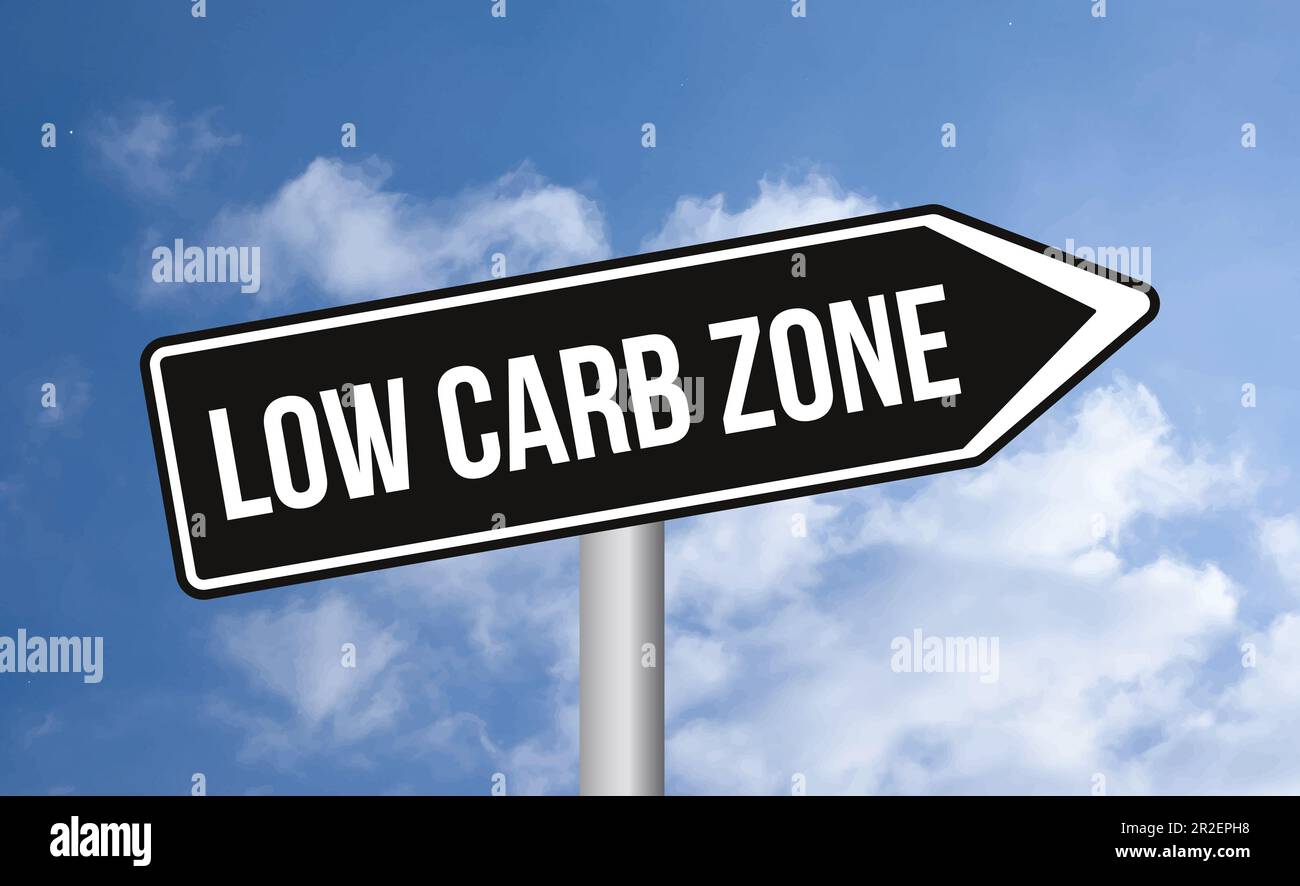 Low carb zone road sign on cloudy sky background Stock Photo - Alamy
