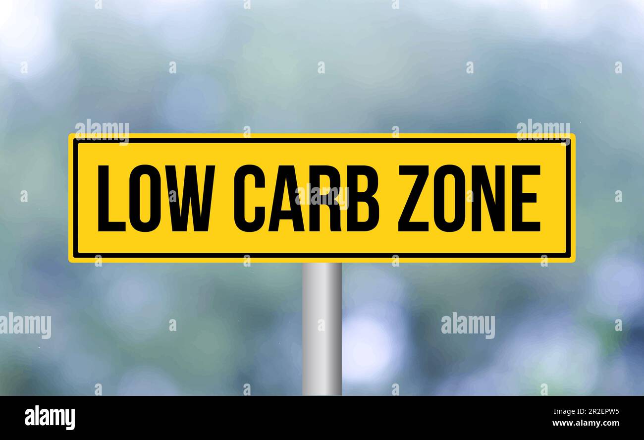 Low carb zone road sign on blur background Stock Photo - Alamy